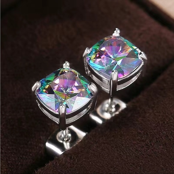 Jewelry | Multi Colored Studs 925 Silver Plated | Poshmark